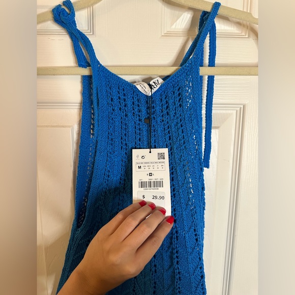 Zara | Tops | Zara Blue Knit Tank | Poshmark